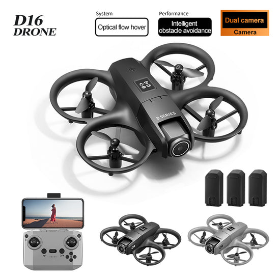 D16 Mini RC Drone,8K HD 180 ° Remote Control Dual Camera Aircraft ,360 ...